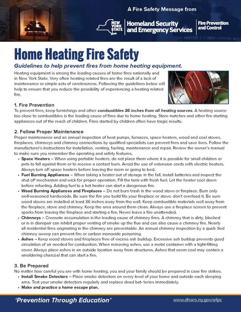 Home Heating Fire Safety Guidelines — City of Beacon